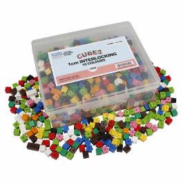 1cm Interlocking Plastic Cubes - 10 colours (Box of 1000) | Abacus ...