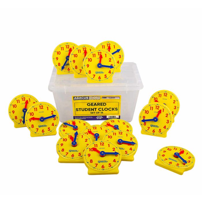 Big Time™ Geared Student Clocks - Box of 15 | Abacus Educational Suppliers