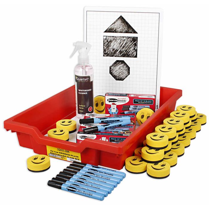 A4 Student Whiteboard - 1cm Gridded/Plain Class Set | Abacus ...