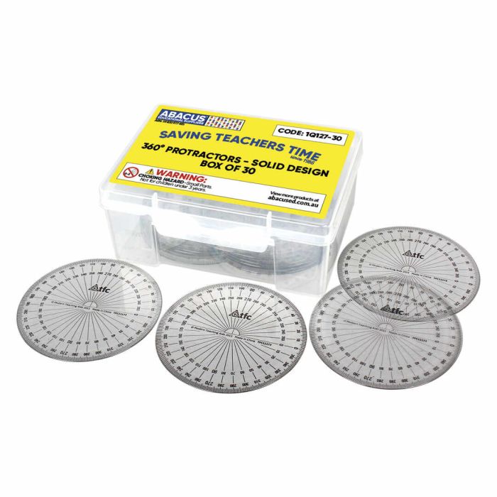 360° Protractors - Solid Design (Box of 30) | Abacus Educational Suppliers